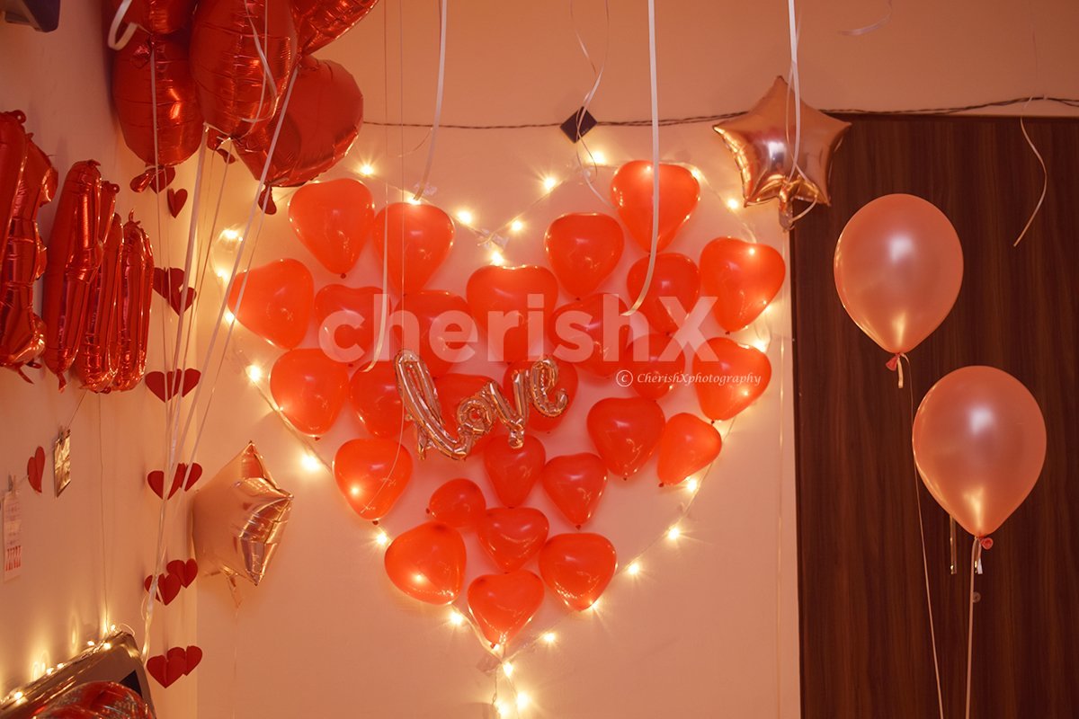 Romantic Balloon Decoration in Jaipur with Heart Shaped Balloons | Jaipur