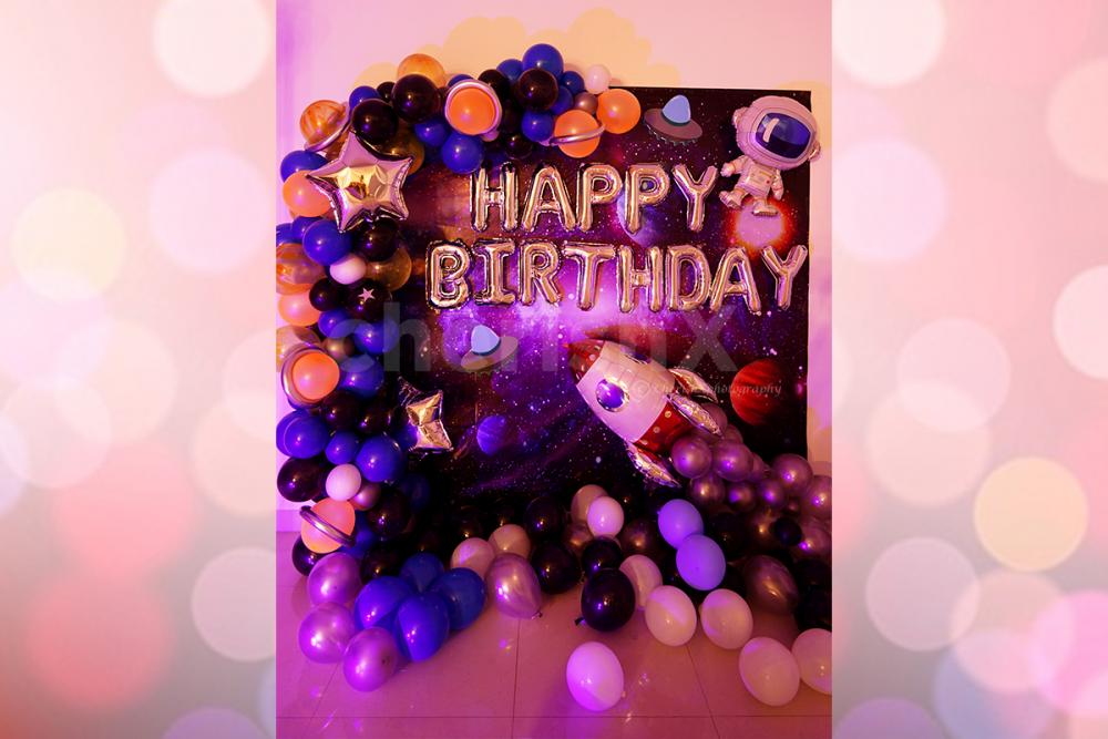 Glowing Galaxy Themed Decoration for Kids Birthday celebrations | Delhi NCR