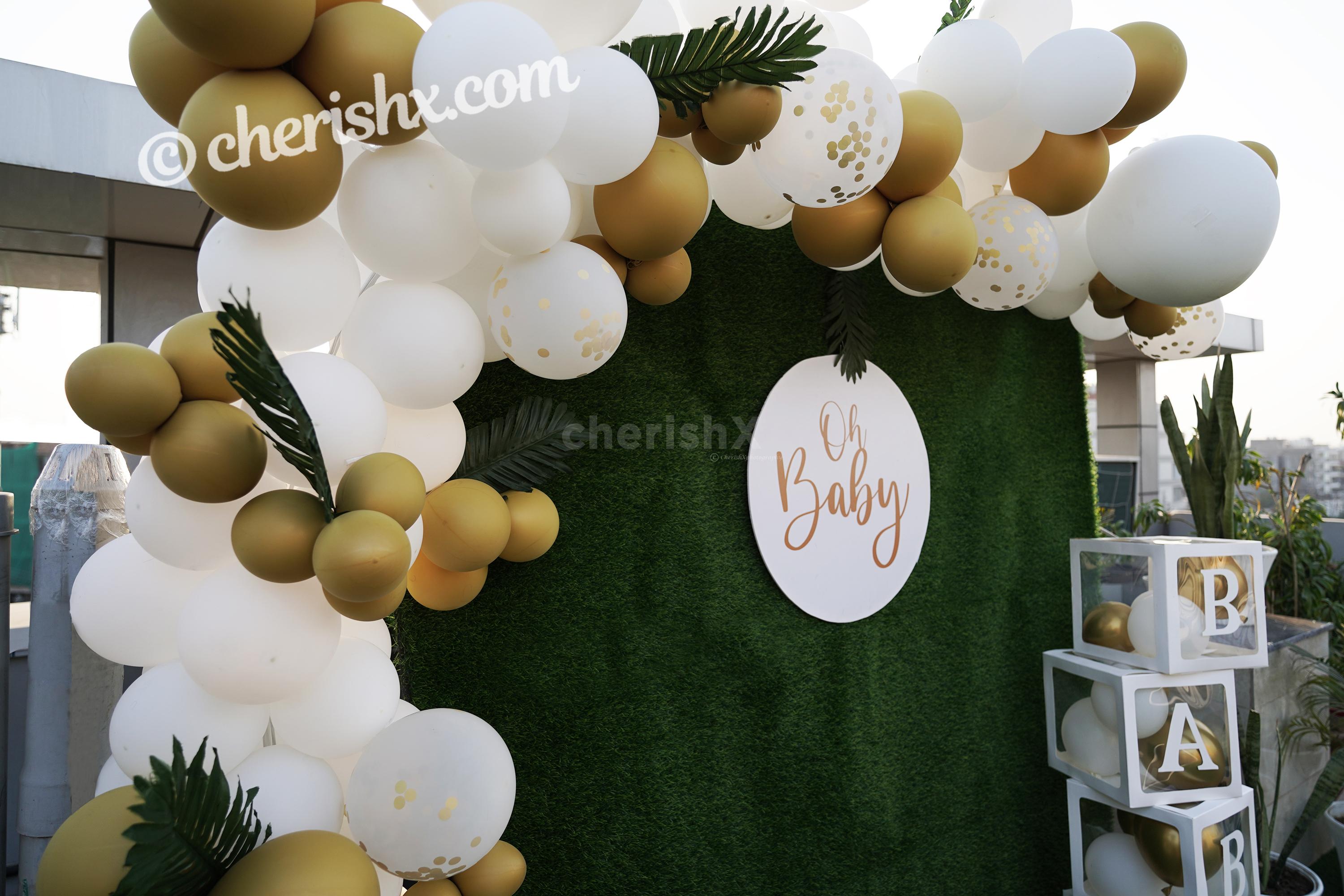 A lovely Golden and White Baby Shower Decor for a mother to be! or baby ...