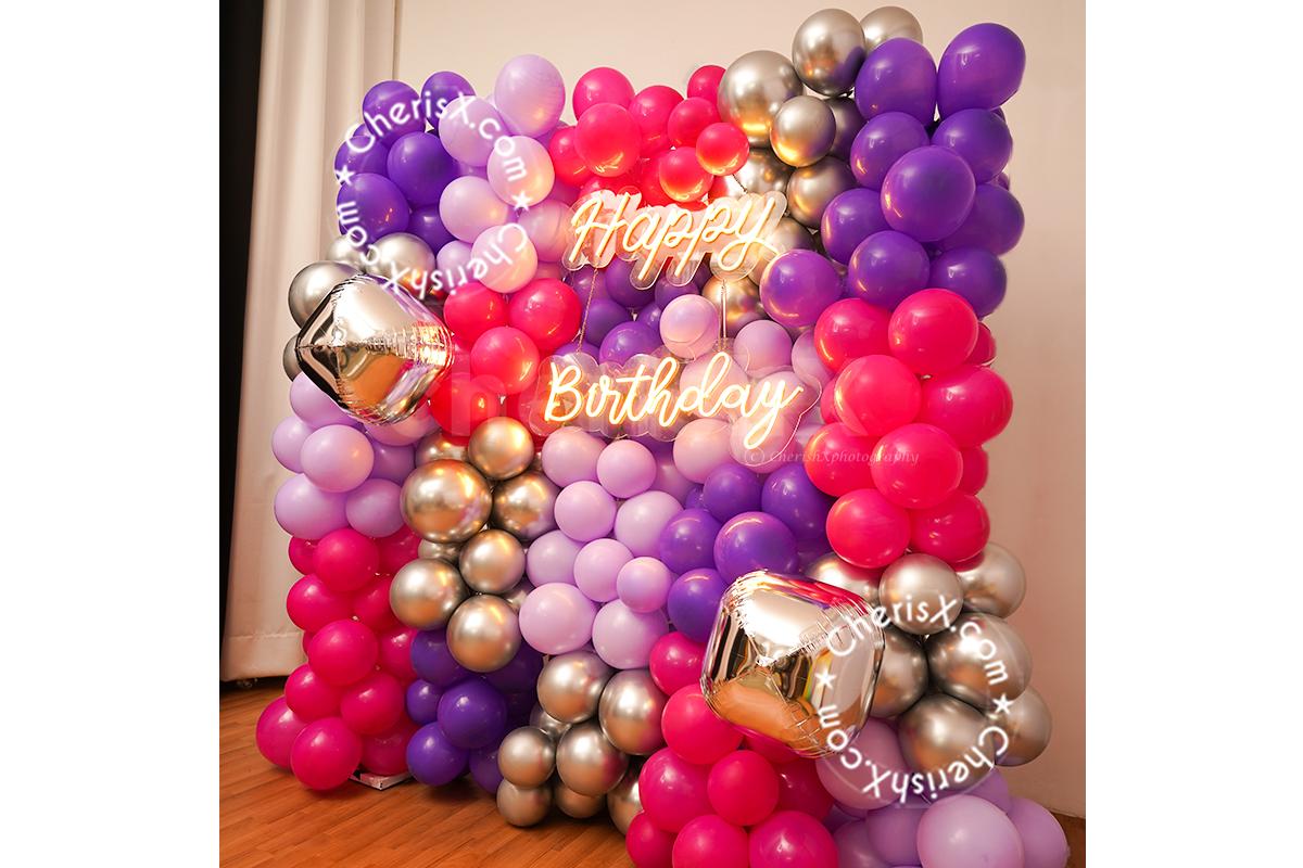 The perfect placement of colorful balloons for a special birthday event ...