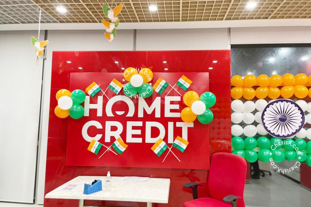 Tri-Color Independence Day Decoration with Balloons, Theme Hangings and ...