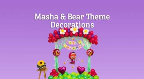 Masha and Bear Theme Birthday Decoration for your Kids theme Party ...