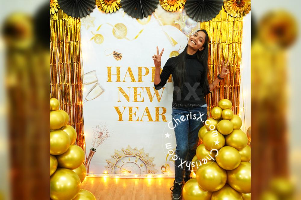 This vibrant Happy New Year Backdrop will instantly bring a festive ...
