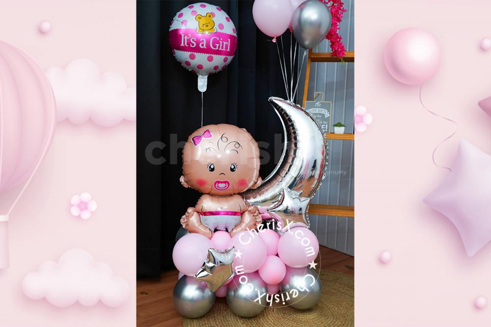Its A Girl Balloon Bouquet is sure to bring joy and excitement to the ...