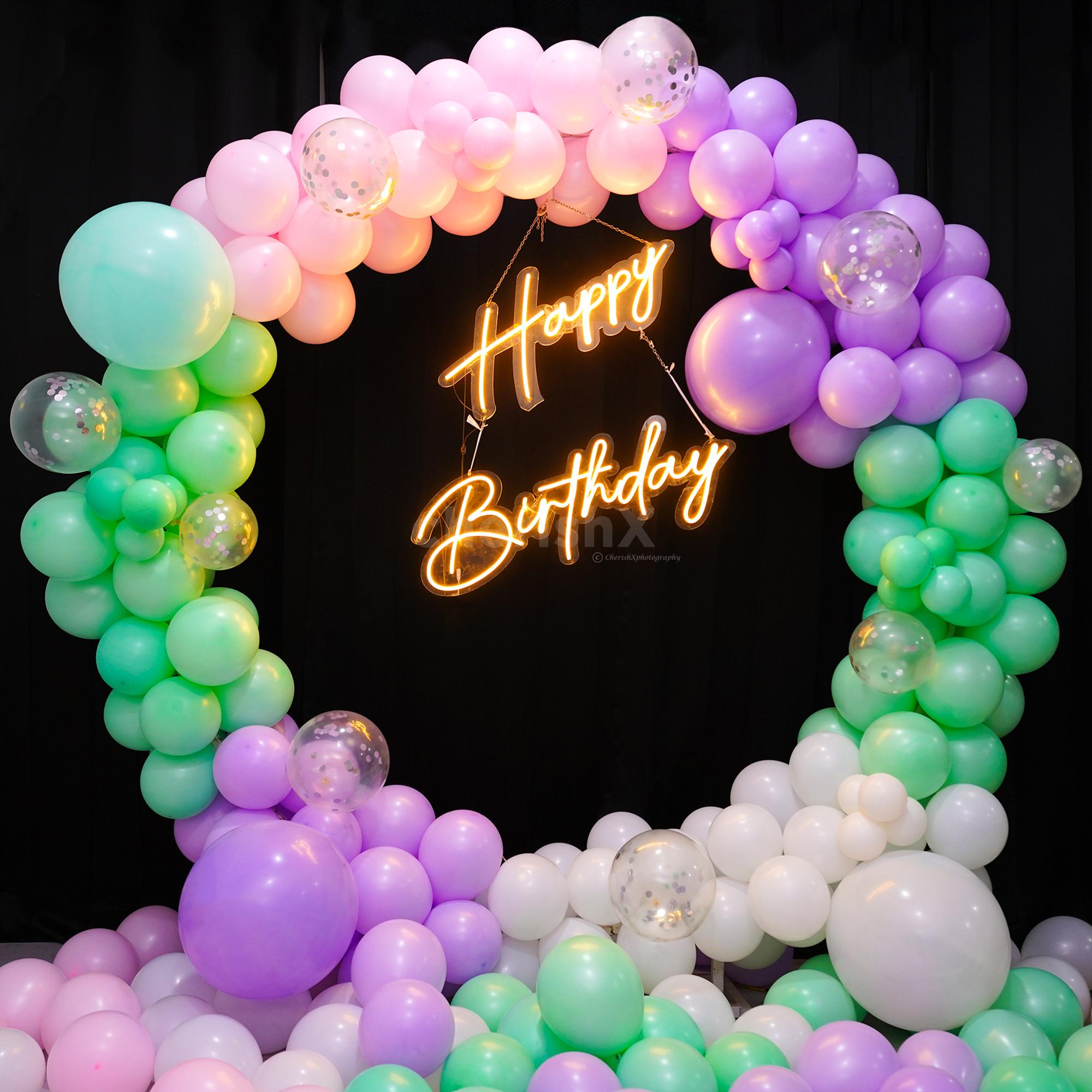 Transform your party with the Pastel Garden Ring Backdrop. | Bangalore