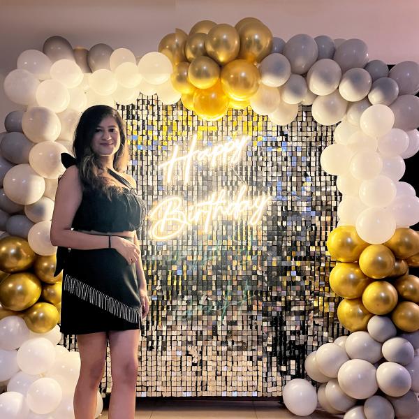 Create an elegant atmosphere for a birthday party with our grey and ...