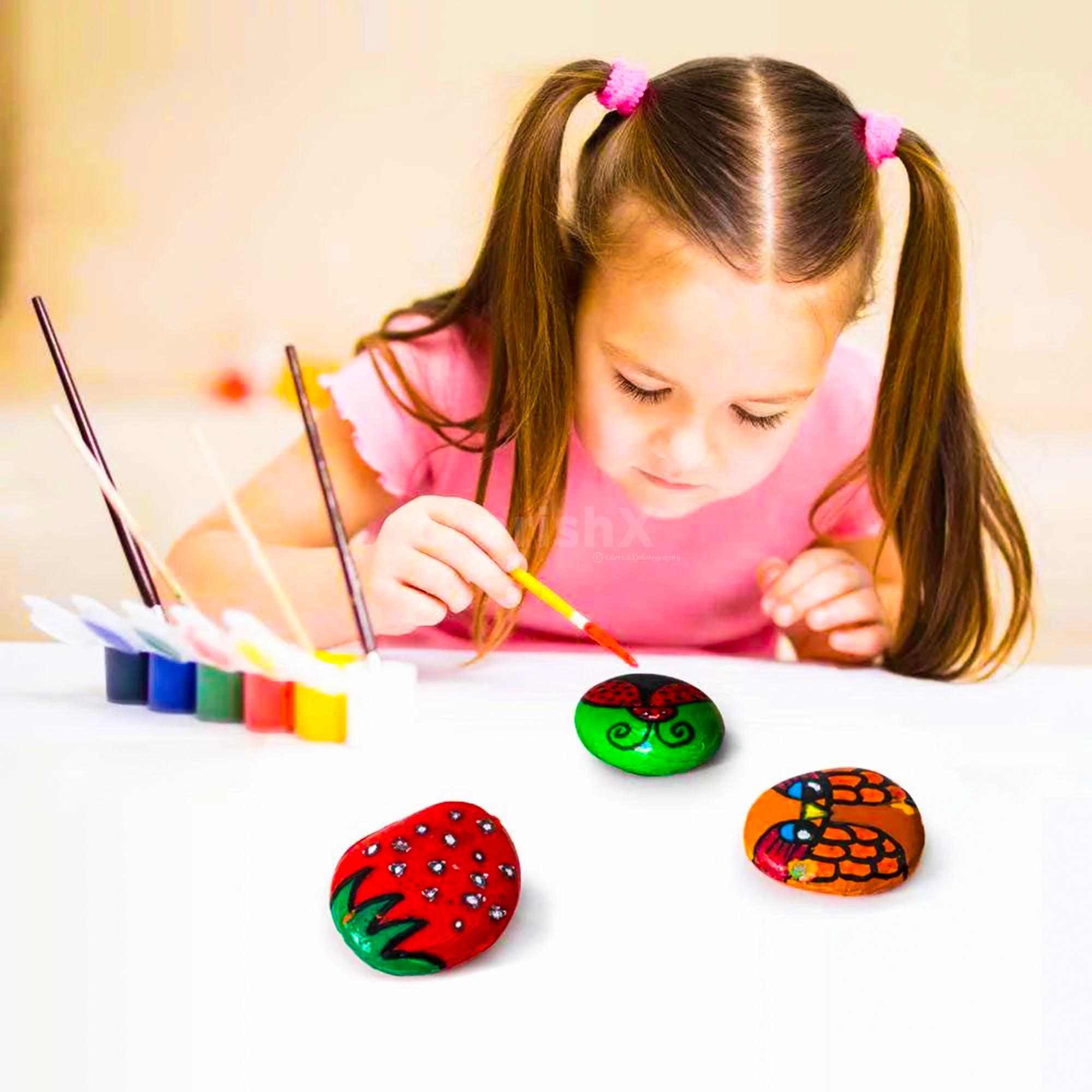 Engaging Pebble Stone Painting Activity for Kid's Birthday Party ...