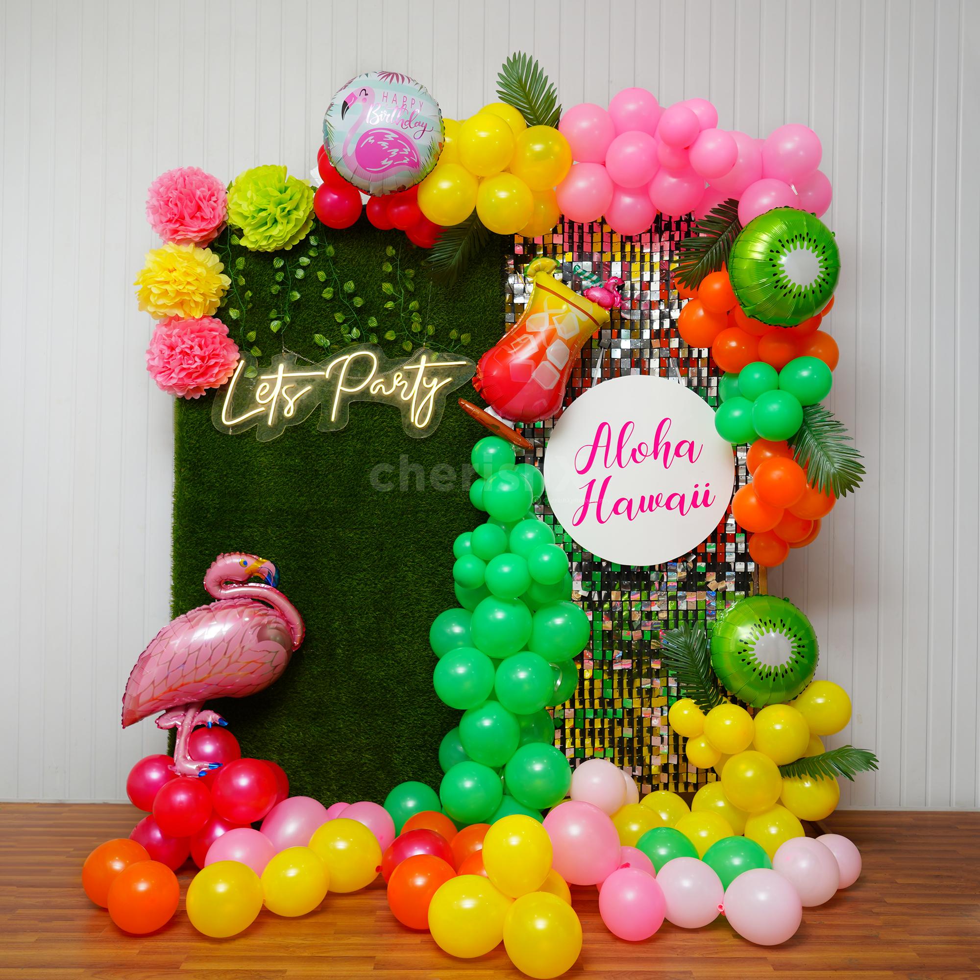 Aloha Paradise Hawaiian Balloon Decoration For Kid's Birthday Party ...