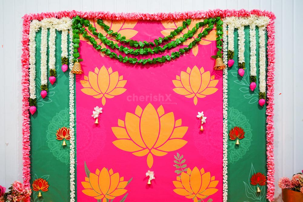 Radiate Festive Charm At Home with a Lotus-Themed Backdrop Decoration ...